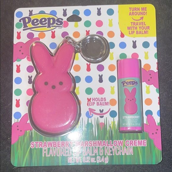 Peeps | Makeup | Peeps Strawberry Marshmallow Creme Lip Balm Keychain ...